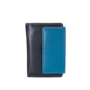 Visconti RB98 Multi Colored Soft Leather Ladies/Girls Compact Bifold Wallet & Purse (Blue)