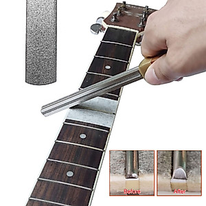 Upgrated Baroque Guitar Fret Crowning&Edge Dressing File 3 Slots Size & 1 full Grit Side Improved 4th Generation Repair Luthier Tools for Guitars,Ukulele,Bass,Banjo,Mandolin etc (4th Generation File)