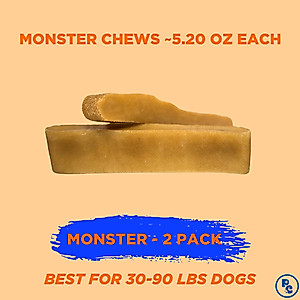 Paww Chew Yak Cheese Himalayan Dog Chews - All Natural Long Lasting Dog Treats, (Monster - 2 Pack) Odorless, High Protein Yak Chew, Great For Oral Health, Only 3 Ingredient Yak Bones for Power-Chewers