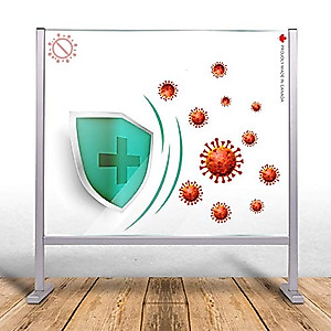 LITA888 Sneeze Guard for Desk Plastic Partition Divider - Plexi Glass Protector Stand - Protective Plexiglass Barrier Counter Shields - Adjustable Opening - 30" x 25" - Commercial Office Schools Store