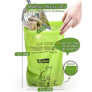 Cat Litter Bags for Poop Biodegradable Cat Waste Disposal Bag Leakproof Durable and Unscented Large to Fit Any Scoop - 100 Count…