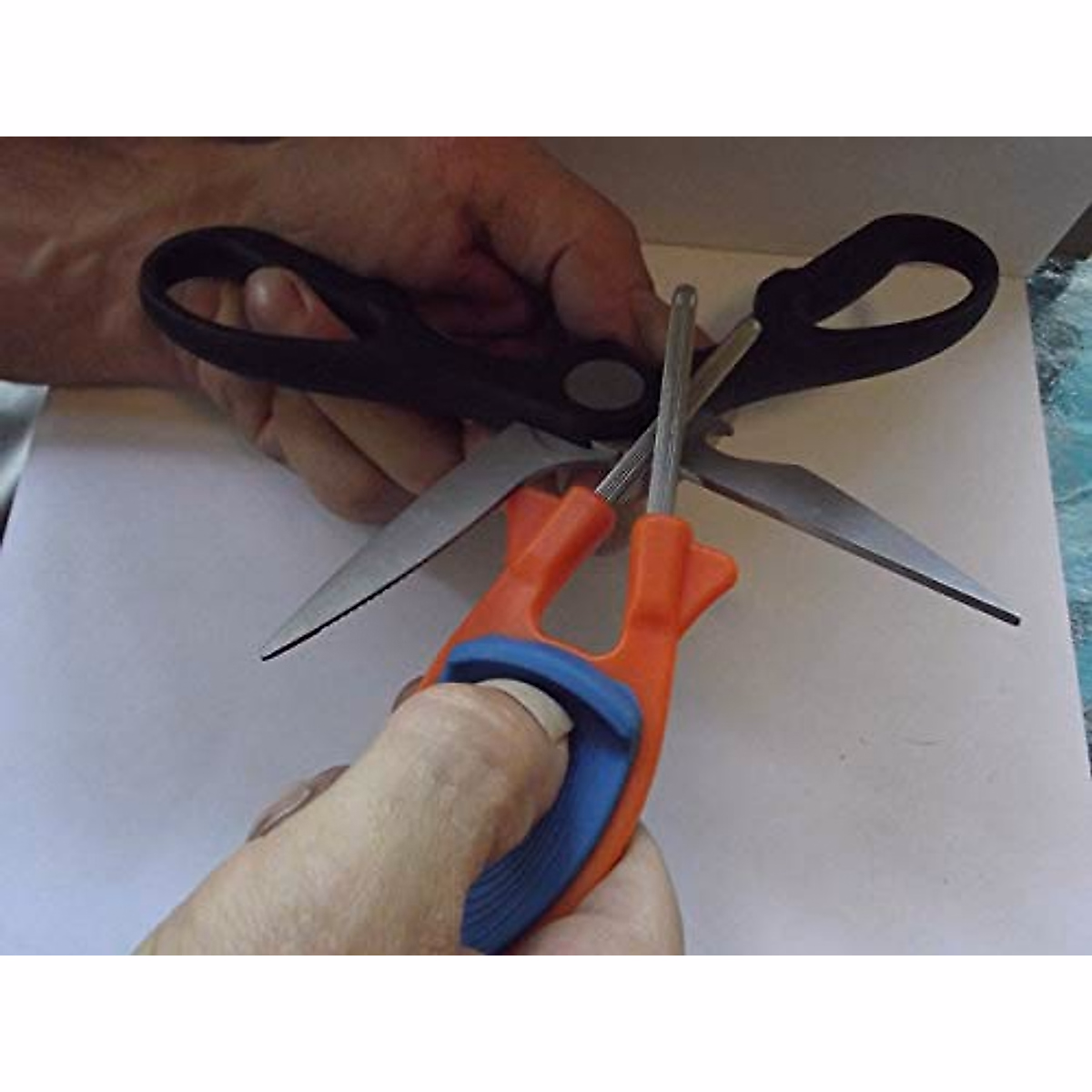 Black with Yellow grip Block knife sharpener