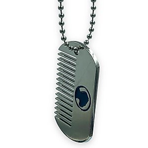 Dog Tag Beard Comb Necklace or Keychain - Functional Jewelry For Him by Beard of God
