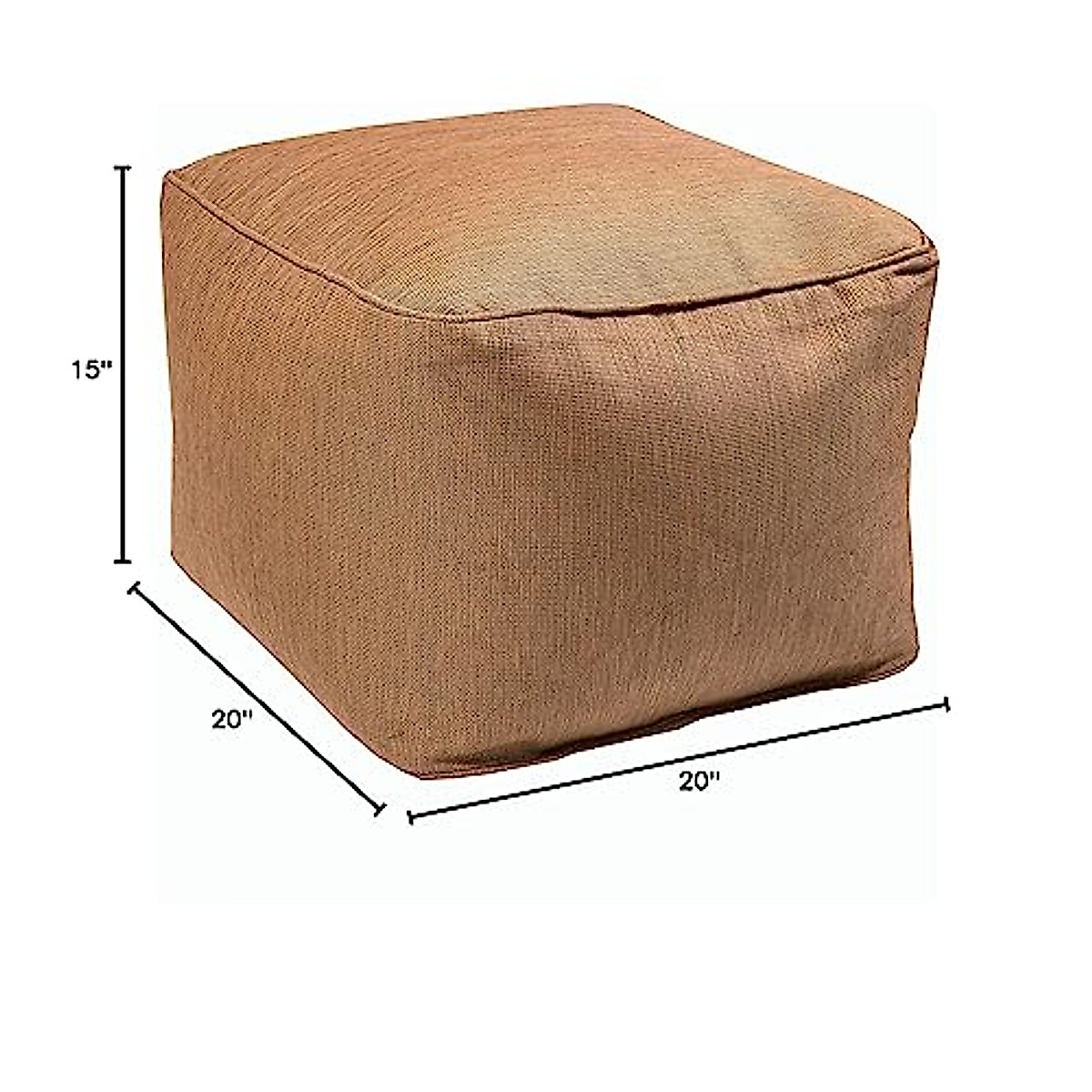 Decor therapy 7388-01407537 Outdoor Pouf, Cashew Brown