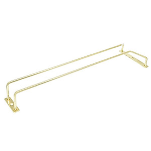 zoohot 40.5cm Gold Wine Glass Rack, Stemware Rack, Wire Hanging Rack, Under Cabinet Metal Wine Glass Holder 2 Pack