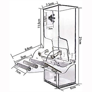 No Split Bird Seed Feeder for Cage,Parrot Automatic Foraging Systems Food Feeding Station with Perch,Heavty Acrylic,One-Step Moulding