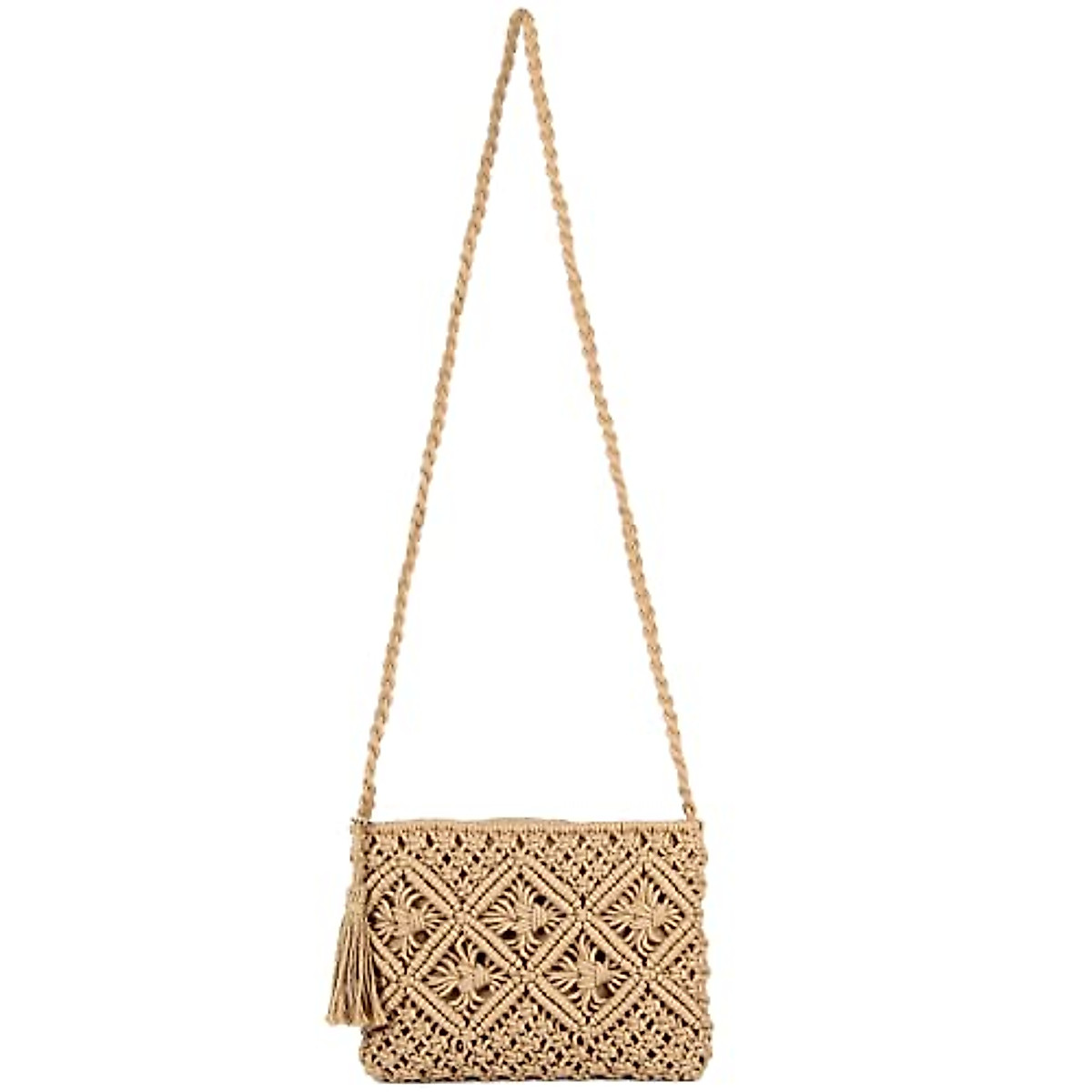 LUI SUI Women’s Handwoven Crossbody Purse Summer Beach Clutch Purses Woven Handmade Shoulder Handbag