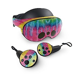 MightySkins Glossy Glitter Skin Compatible with Meta Quest Pro - Tie Dye 2 | Protective, Durable High-Gloss Glitter Finish | Easy to Apply, Remove, and Change Styles | Made in The USA