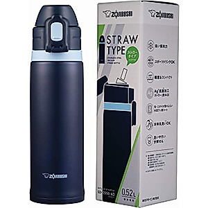Zojirushi Direct Drinking Water Bottle, Sports Type, Stainless Steel, Straw Bottle, 0.52L, Navy