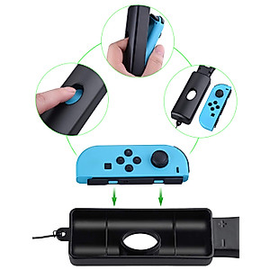 Tendak Tennis Racket for Nintendo Switch Joy-Con, Game Accessories for Mario Tennis Aces Game with 12 in 1 Game Card Case (2 Pack, Black)