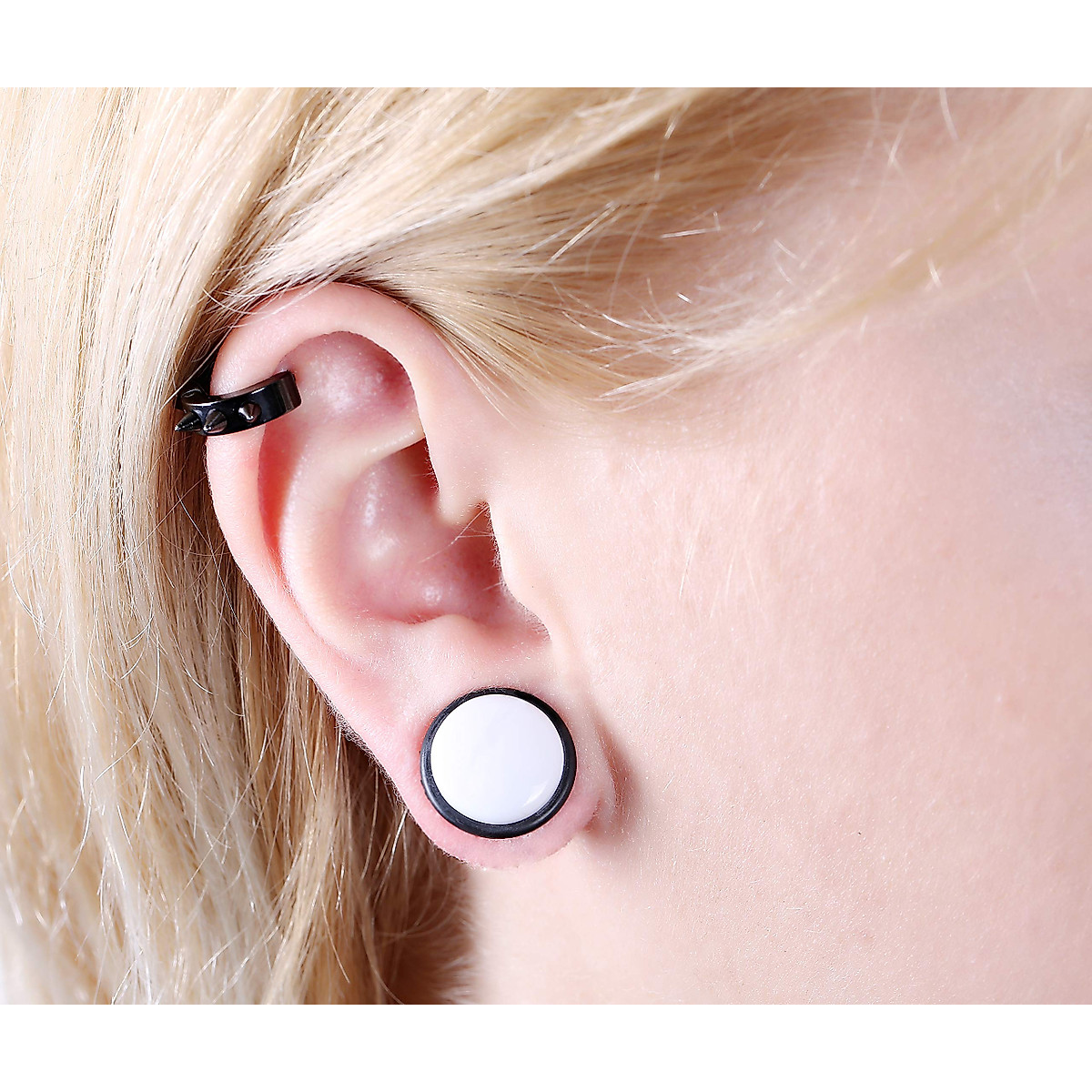 WBRWP 48pcs Ear Stretching Kit Set : Acrylic Tapers and Plugs with Double O-Ring & Soft Silicone Tunnels Ear Expander Gauges Stretcher Body Piercing Jewelry 14g-00g (Glow in Dark)