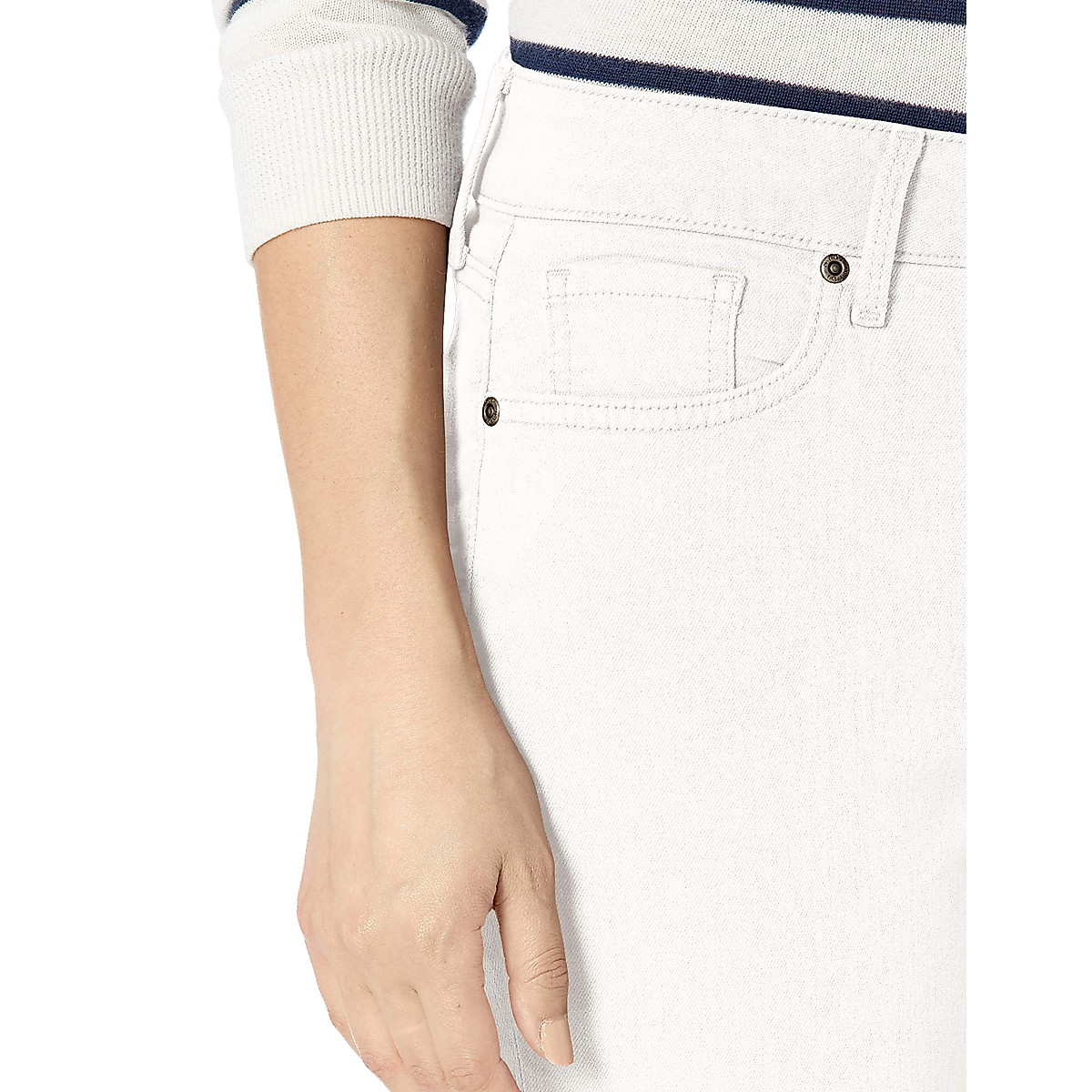 NYDJ Women's Marilyn Straight Cuff Cropped Slimming Jeans, Optic White, 18