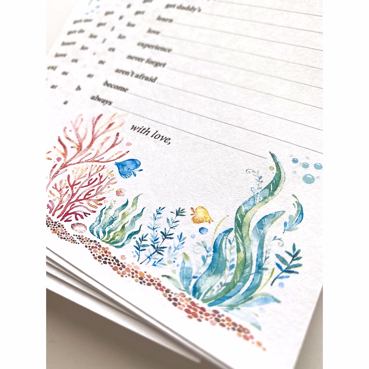 Baby Shower Advice Sea Animals (40 Pack) Guest Wishes for Baby, Boy Girl Gender Neutral, Ocean Life Theme Wisdom Prediction Keepsake Notepaper (4x6 Soft Cotton Stationery Prints)