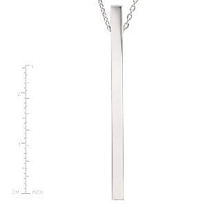 Silpada 'Minimalist' Vertical Bar Pendant Necklace in Sterling Silver, 28" + 2"