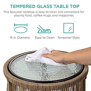 Best Choice Products Outdoor Rope Woven Sectional Patio Furniture L-Shaped Conversation Sofa Set for Backyard, Porch w/Thick Cushions, Detachable Lounger, Side Table - White