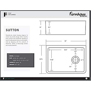 Fireclay sink, 33" Apron Front Farmhouse Kitchen Sink. Solid (Not Hollow.)