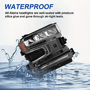 ALZIRIA Headlight Assembly Fit for 2019-2022 19 20 21 22 2019 2020 2021 2022 Chevy Silverado 1500 Pickup/LT/LT Trail Boss/LTZ with LED DRL (Passenger Side-Right)