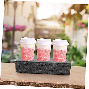 4pcs Milk Tea Drink Cup Holder Drink Packing Carrier Bottle Storage Holders Foam Cup Holder Takeout Disposable Cup Holder Coffee Cup Carrier Tray Pearl Cotton Portable re-usable