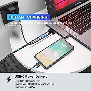 EKSA Triple Display USB C Hub with 2 HDMI 4K, 8-in-1 USB Type C Dual HDMI Adapter Docking Station for MacBook Pro & Air 2019/2018/2017/2016 (8 in 1)