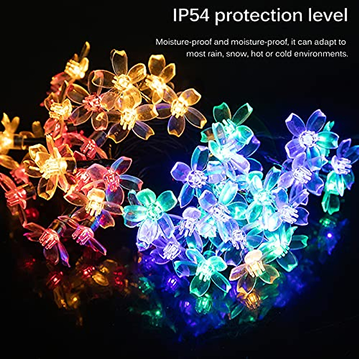 String Light, 2Pcs String Light 5M/16.4Ft 50 Led Sakura 8 Lighting Modes Lamp String Lighting Chain Decoration Bulb for Home Party Garden-