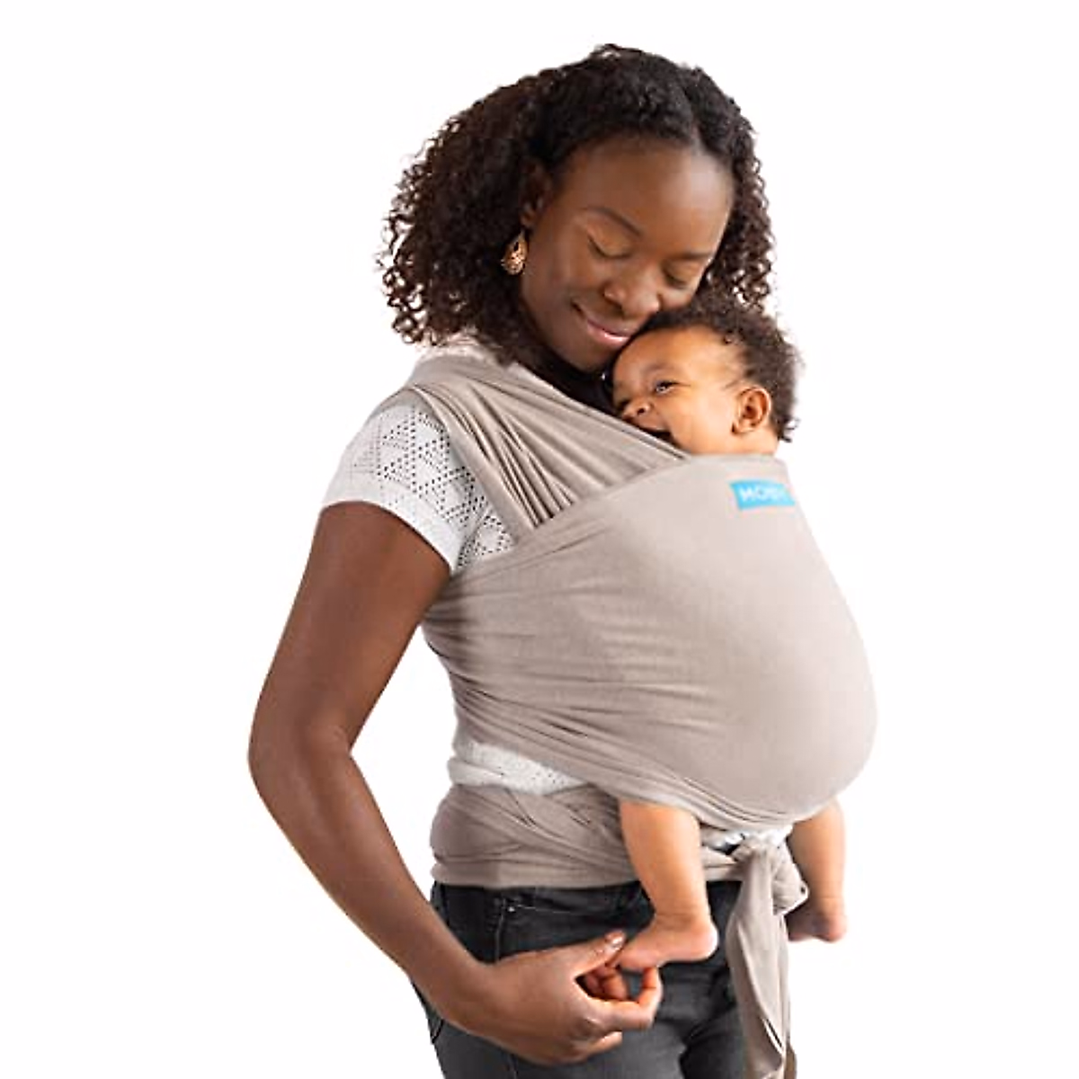 Moby Wrap Baby Carrier | Element for Newborns & Infants #1 Gift Keeps Safe Secure Adjustable All Body Types Perfect Mom Dad Taupe