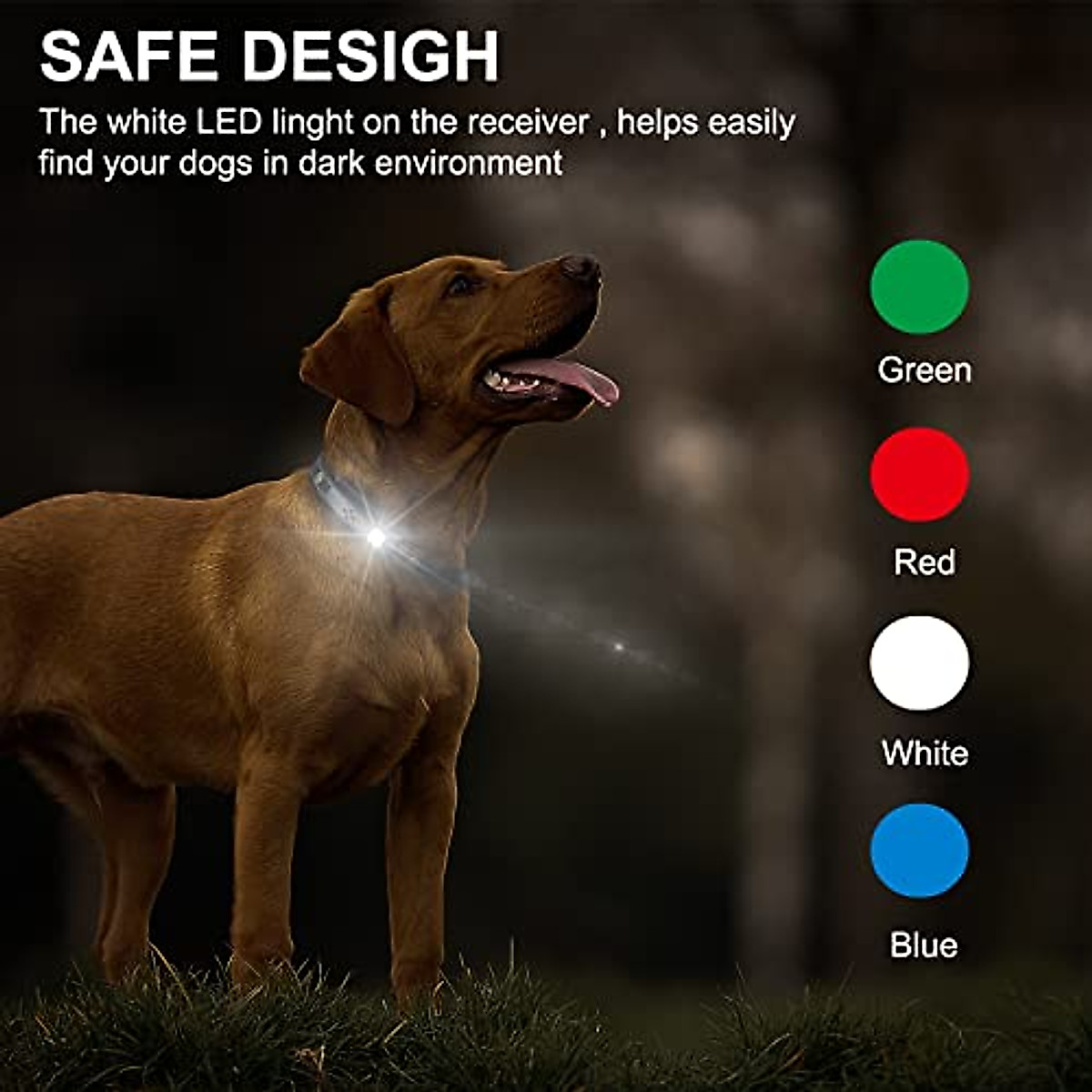 Dog Training Collar - Electronic Dog Shock Collar with Remote 4000FT, Rechargeable IPX7 Waterproof Dog Collar with 3 Training Modes and 2 Anti-Lost Lights, Security Lock for All Breeds, Sizes