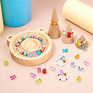 FASHEWELRY 200pcs Clear Acrylic Bear Beads Mixed Color Transparent Gummy Bear Spacer Beads Mini Cute Bear Loose Beads Bulk for Bracelet Necklace Earring Jewelry Making