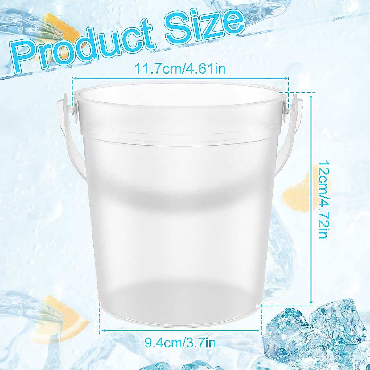 10Pcs Plastic Cocktail Buckets for Drinks, 1L 32oz Reusable Ice Bucket Smoothie Drink Buckets for Party,Liter Ice Bucket Translucent for Bar Beer,Anything but a Cup Party Ideas
