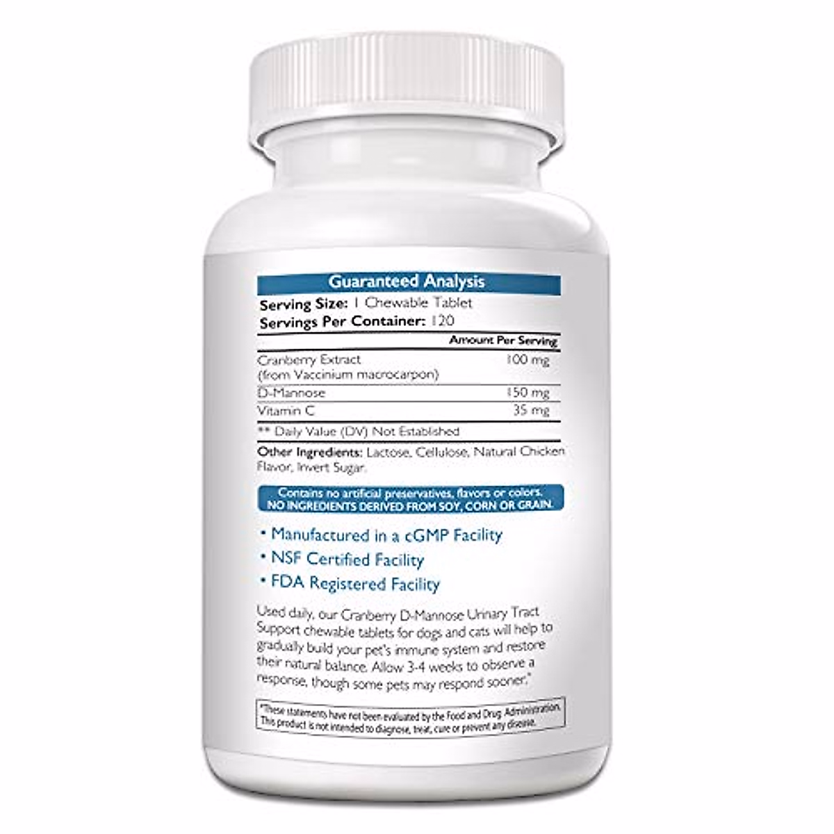 Nutrition Strength Cranberry D-Mannose for Dogs, Support for UTI in Dogs, Urinary Tract + Immune Health Supplement, Support for Bladder Infection in Dogs, Cranberry for Dogs, 150 Chewable Tablets