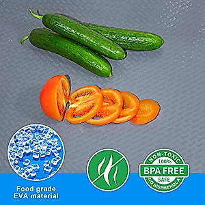Shelf Liners for Kitchen Cabinet - Shelf Liner Cabinet Liner Drawer Liner Refrigerator Liners Waterproof Non Adhesive Fridge Liner, Grey, 17.5 Inches x 20 FT