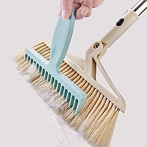Household Broom Hair Removal Comb Removal Cleaning Tool for Clean The Hair and Dust On The Broom Bathroom Sewer Hair Collectors 2 Pieces, Blue