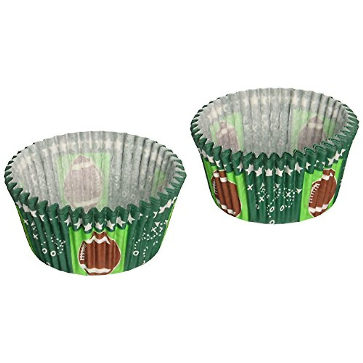 CupcakeCreations BKCUP-8978 Standard Cupcake Baking Cup, Football, 32-Pack