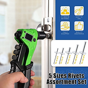 Glarks 125Pcs 5 Sizes Large Flange Aluminum Blind Rivets Pop Rivets Assortment Set for Joining Metal Plate Pipe Automotive