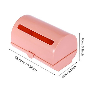 Tnfeeon 3 Colors Wall Mount Garbage Bag Storage Box,Back Adhesive Shopping Bag Organizer Rack for Home Kitchen Cabinet Bathroom Living Room(Pink)