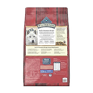Blue Buffalo Wilderness Rocky Mountain Recipe High Protein, Natural Senior Dry Dog Food, Red Meat with Grain 28 lb Bag