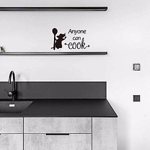 Skyinbags Wall Sticker,Kitchen Mouse Anyone Can Cook Wallpaper Removable Art DIY Wall Decals Poster for Kids Room Home Bedroom Living Children Decor Wall Murals