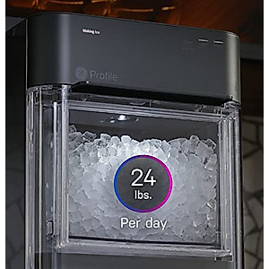 GE Profile Opal 2.0 | Countertop Nugget Ice Maker | Ice Machine with WiFi Connectivity | Smart Home Kitchen Essentials | Black Stainless