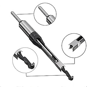 Baorder 4Pcs Woodworking Square Hole Drill Bits Set Mortising Chisel Drill Bits for Woodworking (6.4 mm / 8 mm / 9.5 mm / 12.7 mm)…