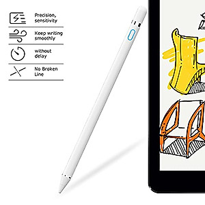 Stylus Pen for iPad, iPad Pencil Compatible for iOS, Android, iPad Air/Pro/Mini 2/3/4 and More, Rechargeable Pen for Tablet (White)