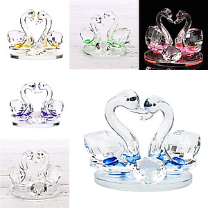Toxz Crystal Swan Statue Souvenir Decoration Paperweight Figurine for Wedding Gift Crafts Home Decor,Crystal Ornament(Ship from US!)