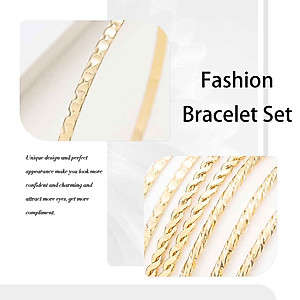 Sakytal Gold Stackable Bangle BraceletsIndian Multi Bangles Bracelet layered Bracelet Set for Women