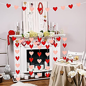 Valentines Day Decor 10Pack Heart Garland Banners Valentines Party Decorations Supplies Wedding Banner Engagement Banner Photo Props Valentines Decoration Heart Banners Home Party Decors 100 Hearts