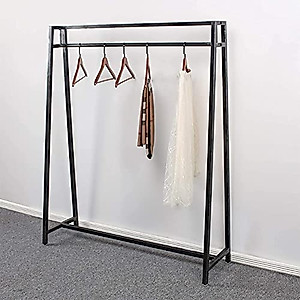 WJJAYY Moden Metal Clothes Rack with Clothing Hanging Rack Organizer for Laundry Drying Rack Display Racks Garment Racks,Retro Black