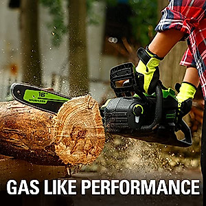 Greenworks 80V 16" Brushless Cordless Chainsaw (Great For Tree Felling, Limbing, Pruning, and Firewood / 75+ Compatible Tools), 2.5Ah Battery and Charger Included
