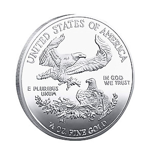 bestkai 2Pcs United State of American 2021 Statue of Liberty Eagle Coin Commemorative Coin Collection Gift Gold Silver 1 57inchX1 57inch