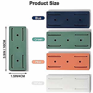 8 Pcs Power Strip Holder, Adhesive Punch-Free Socket Holder, Self Adhesive Socket Desktop Fixer, Cable Management Punch Free Surge Protector, Desktop Mobile Socket Holder Wall Mount and 8 Cable Clips