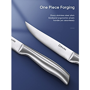 D.Perlla Steak Knives, Super Sharp Straight Edge Steak Knife Set of 8, Professional Straight Edge Kitchen Table Dinner Knives, Elegant High Carbon Stainless Steel Kitchen Steak Knife Set, 4.5IN