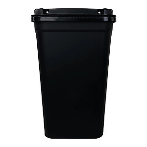 BMHSN 7.6 Gallon Kitchen Plastic Touch Top Lid Trashcan, Black