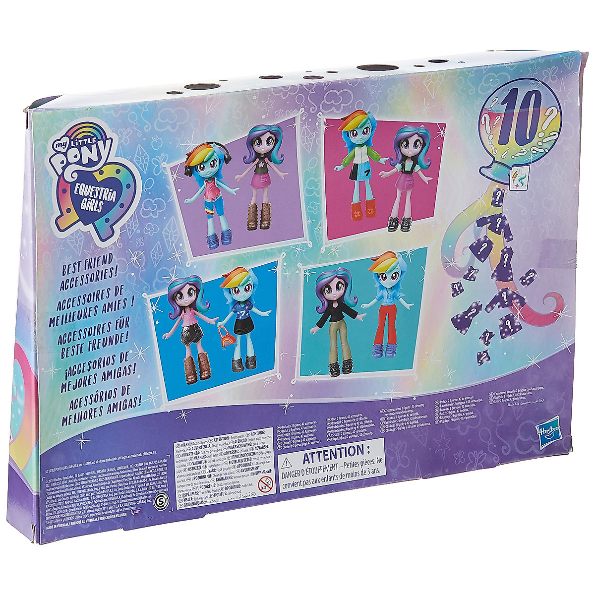 My Little Pony Equestria Girls Fashion Squad Rainbow Dash and Starlight Glimmer Mini Doll Set Toy with Over 40 Fashion Accessories