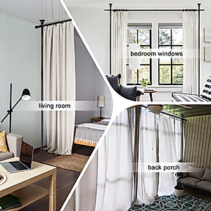 Freestanding Room Divider Curtain Rod - No Drilling Partition Room Dividers Wall,28-72inch(W) 4-10ft(H),Portable Tension Rod Curtain Stand for Studio Apartment Room Separation -Room Separator Black